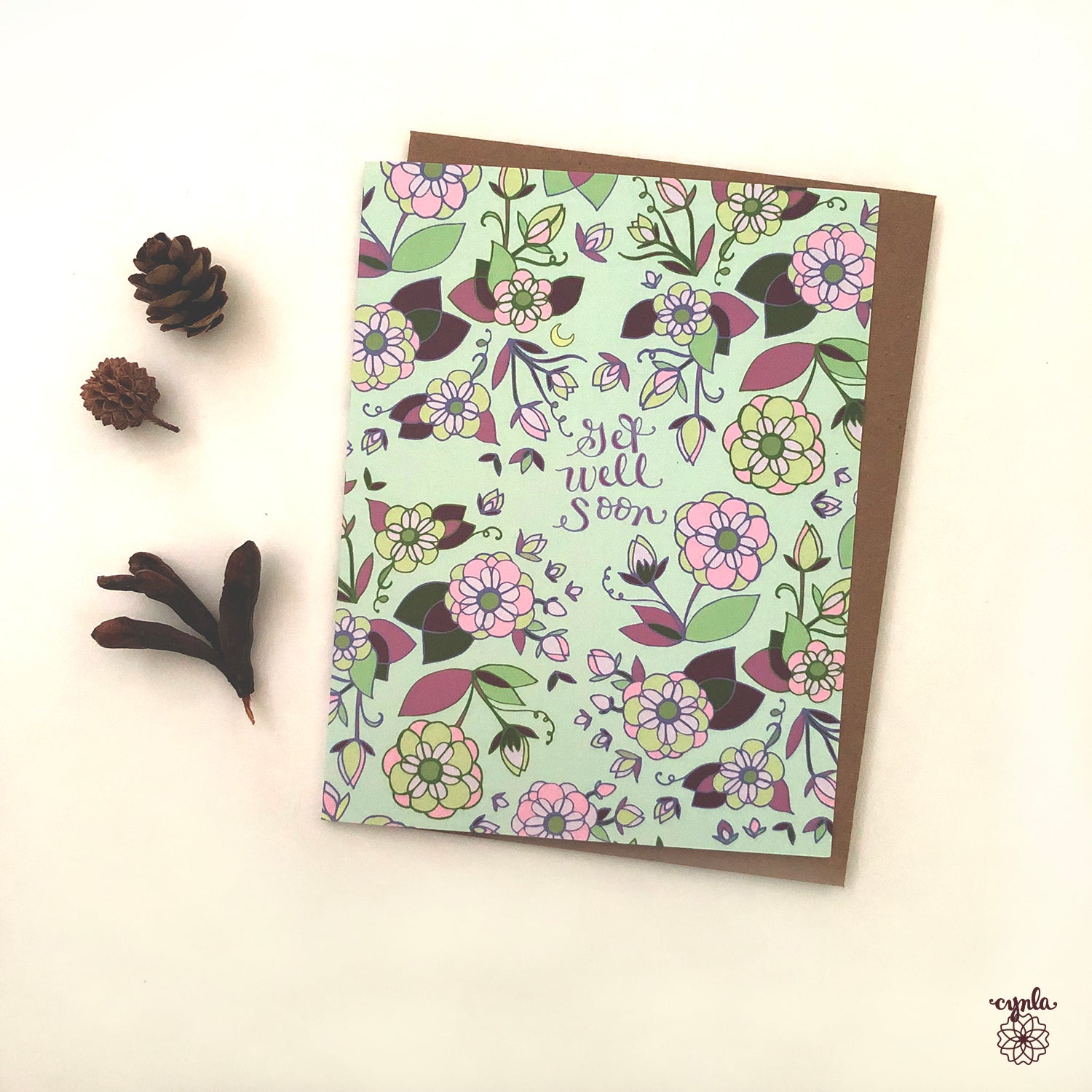 Get Well Soothing Flower Card – Cynla